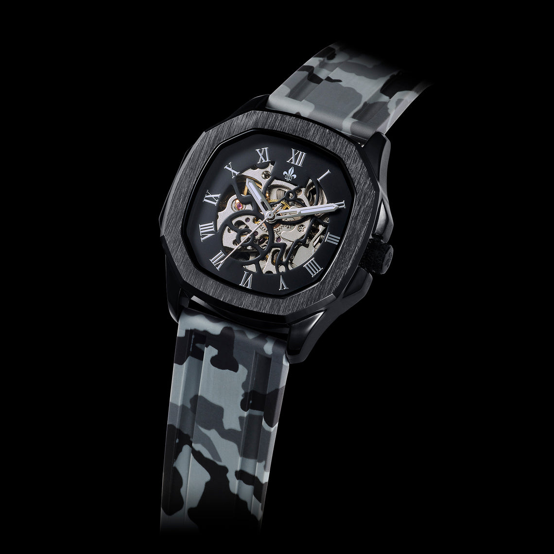The Avalon Black + Grey Camo Strap | Ralph Christian Watches